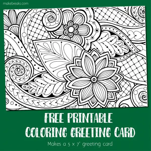 Coloring Card 2 - Greeting Card to Color - Make Breaks