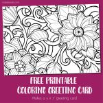 Coloring Card 4 - Greeting Card to Color (Flowers) - Make Breaks