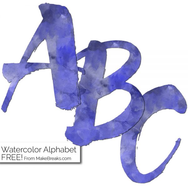 Blue Watercolor Free Printable Letters - Make Breaks