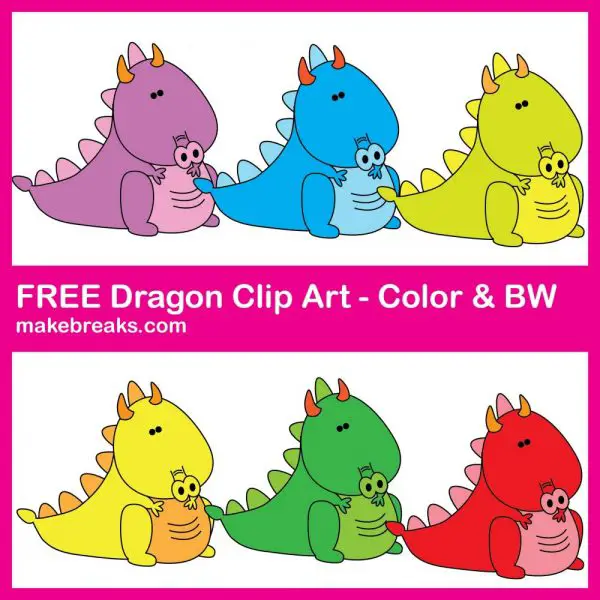 Free Cute Dragon Clipart For Teachers - Make Breaks
