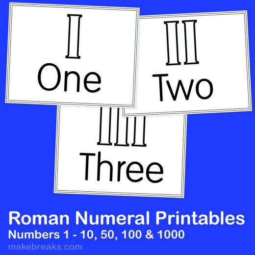Roman Numerals Printables For Teachers - Make Breaks