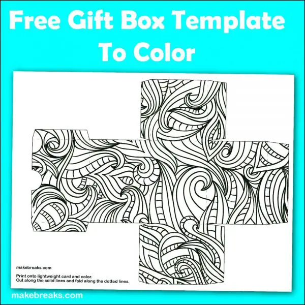 Free Gift Box Box Template To Color - Make Breaks