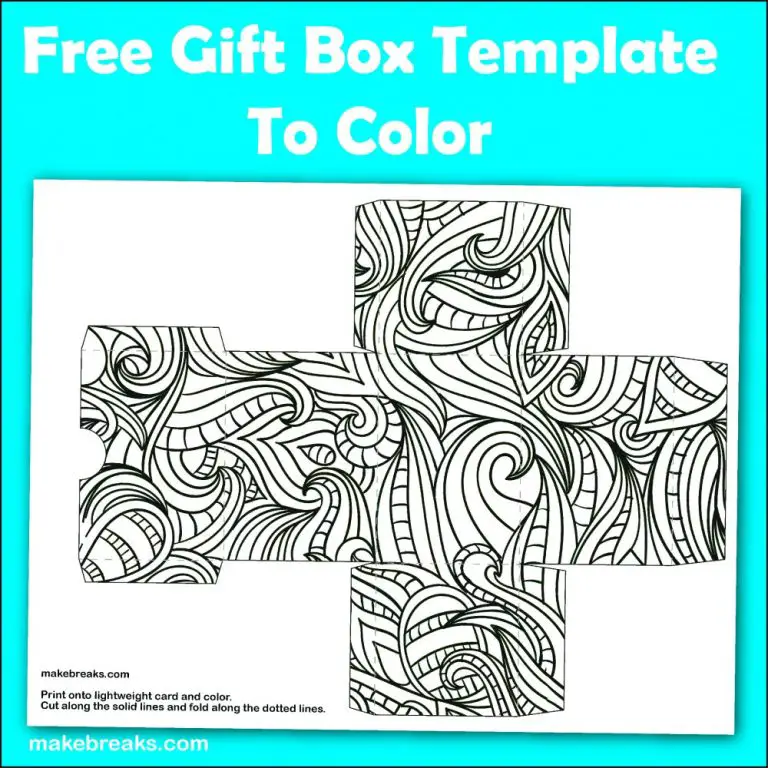 Free Gift Box Box Template To Color - Make Breaks