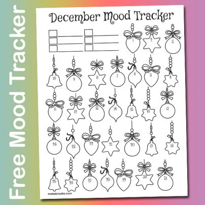Free December Mood Tracker Tracking Page - Christmas Ornaments - Make ...