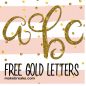 Gold Foil Style Free Printable Letters - Lower Case Script - Make Breaks