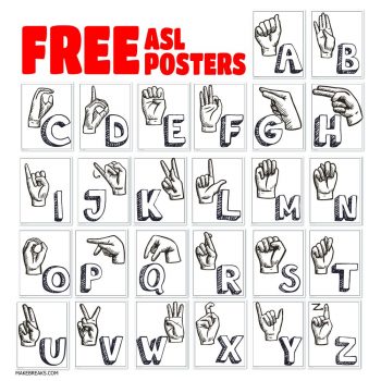 ASL Alphabet and Letter Posters - Make Breaks