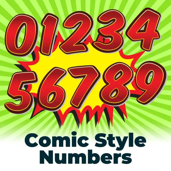 Free Comic Book Style Numbers - Make Breaks