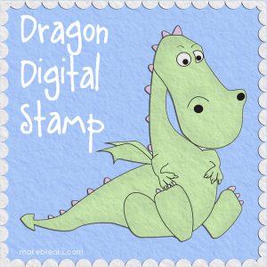 Free Digital Stamp - Cute Dragon - Make Breaks