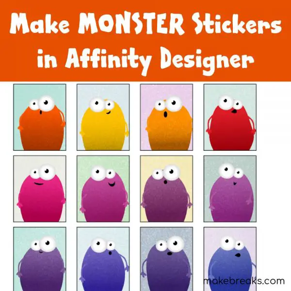 Beginner Affinity Designer iPad Tutorial - Make Monster Stickers - Make ...