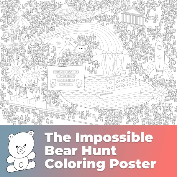 The Impossible Bear Hunt Coloring Poster - Huge Free Coloring Page ...
