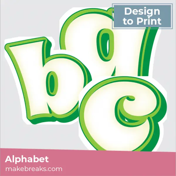 Green and White Free Printable Letters - Make Breaks