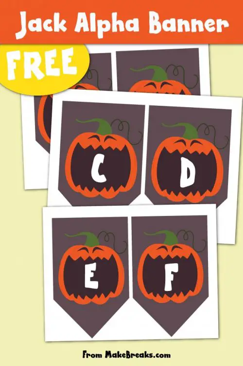 Jack O Lantern Halloween Alphabet Bunting Template - Make Breaks