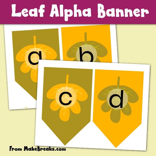 Autumn Leaves Alphabet Bunting Template - Make Breaks