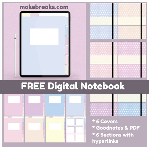 Pastel Colors Free Digital Notebook for Goodnotes & Other PDF Readers ...