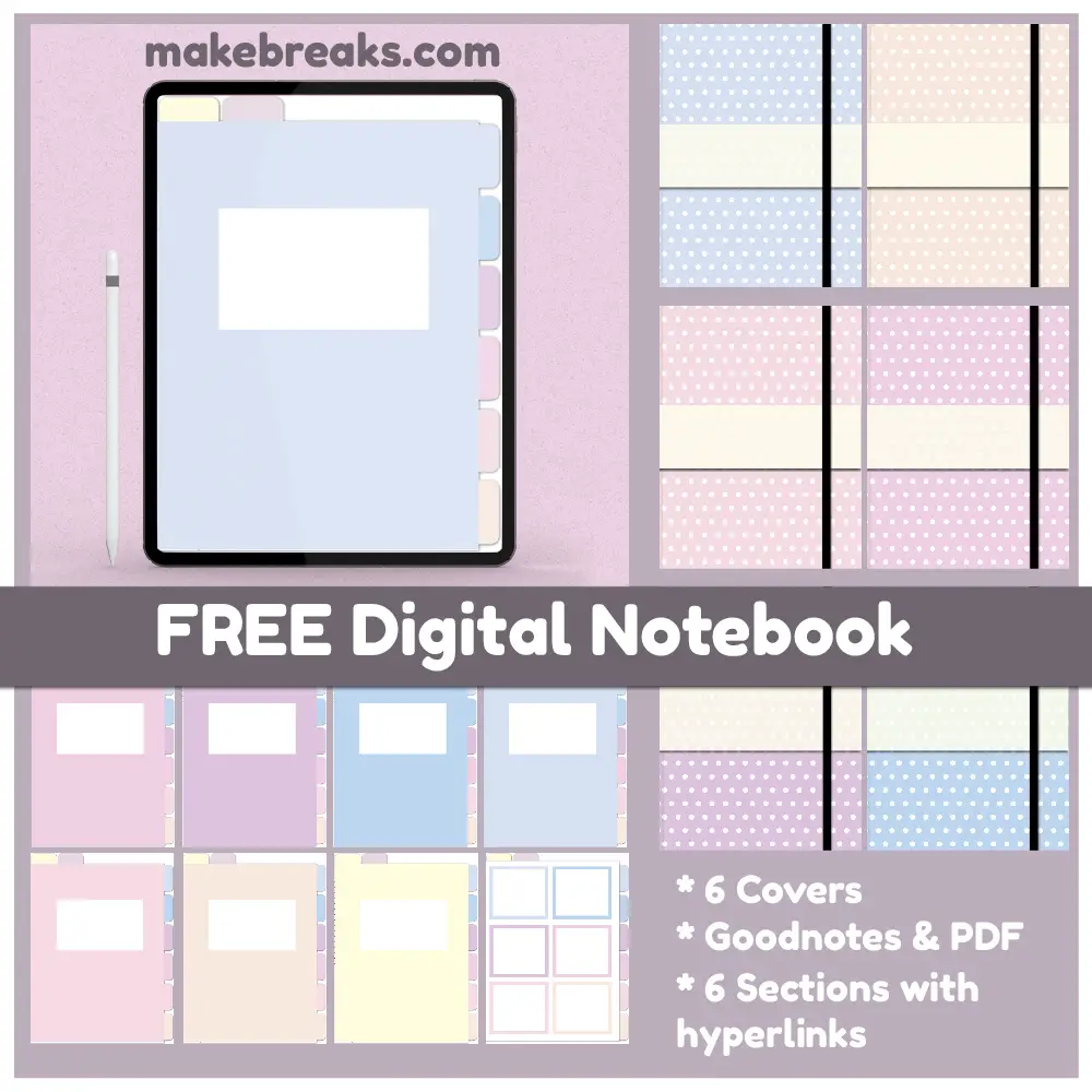 Pastel Colors Free Digital Notebook for Goodnotes & Other PDF Readers ...