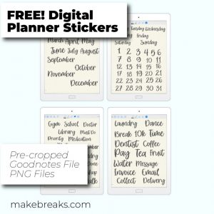 Free Essential Words Digital Planner Stickers for Goodnotes & PNG files ...