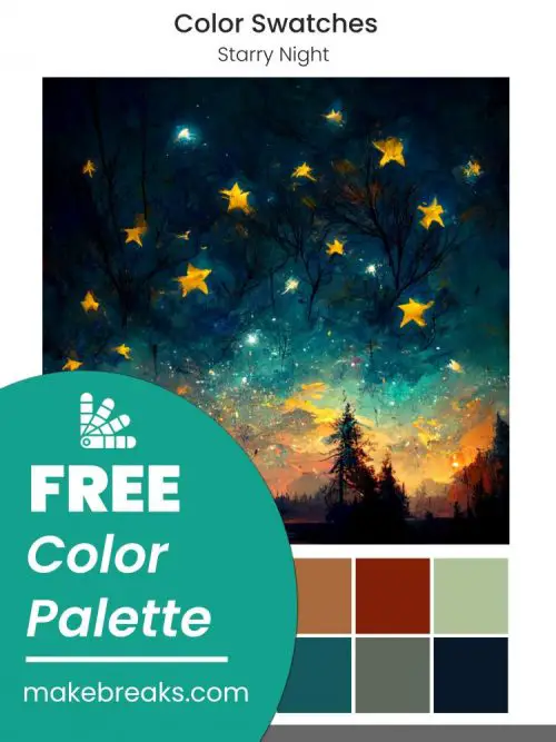 Starry Night - Free Blue & Brown Color Swatches for Procreate - Make Breaks